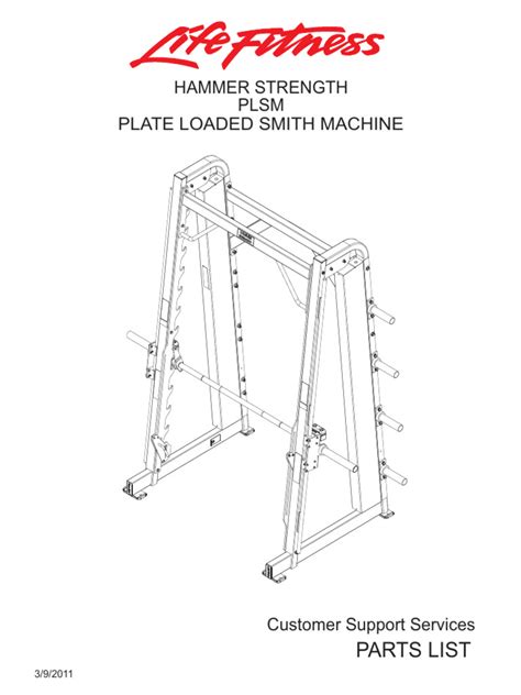 Pm Pl Plsm Plate Loaded Smith Machine English Pdf Screw Nut