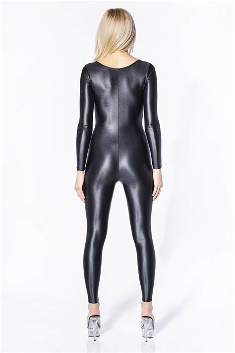 Spandex Very Shiny Catsuit With Deep Neckline Brightandshiny