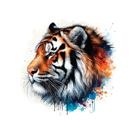 Premium Vector Tiger Head In Watercolor Style