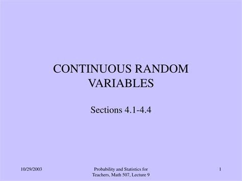 Ppt Continuous Random Variables Powerpoint Presentation Free