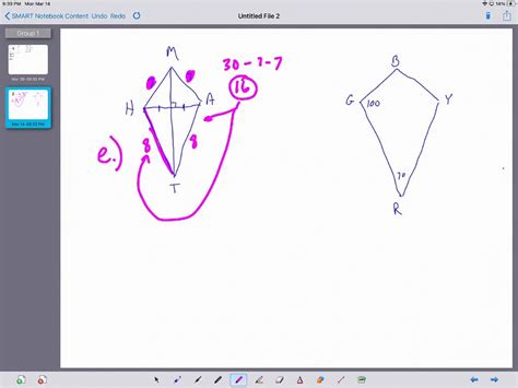 Given Kite MATH Where MT Is The Perpendicular Bisector Of AH Find MH