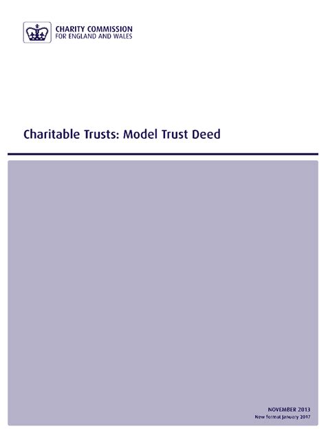 Fillable Online Charitable Trusts Model Trust Deed Fax Email Print