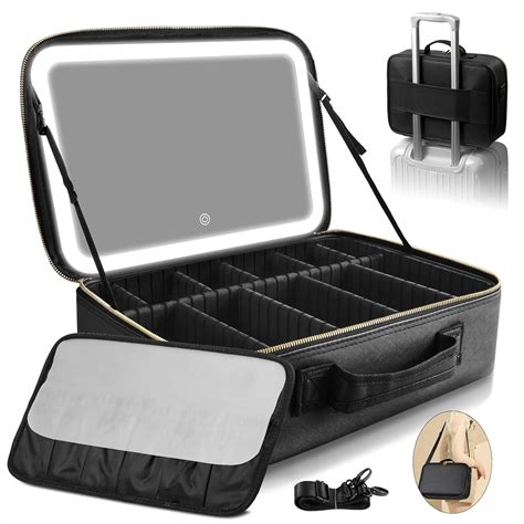 Upgraded Large Travel Makeup Bag With Led Mirror 15