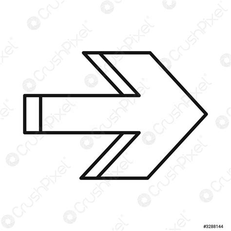 Right Arrow Icon Outline Style Stock Vector 3288144 Crushpixel
