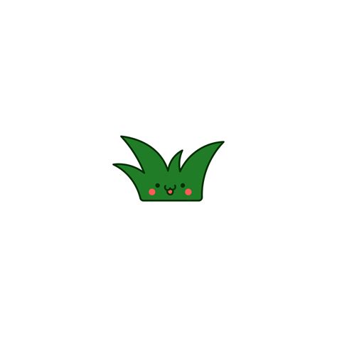 Kawaii Grass Clipart Cute Lawn With Eyes