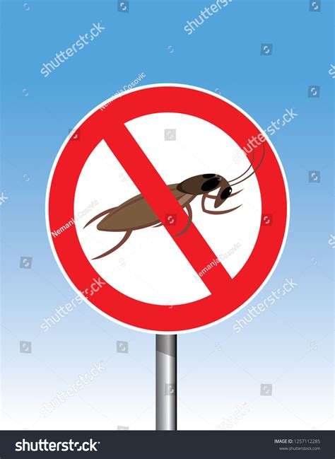 No Cockroach Road Sign Stock Vector Royalty Free 1257112285 Shutterstock