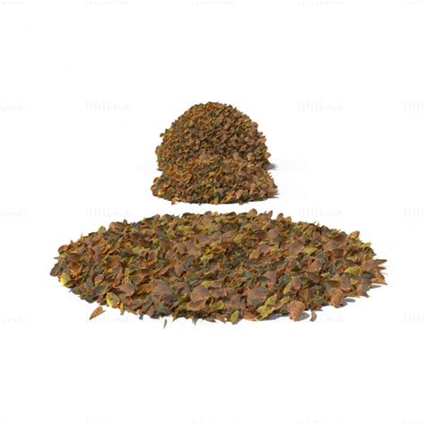 Linden Leaf Pile 3d Model