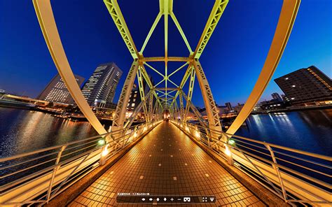 天王洲ふれあい橋の夜景パノラマ 岡田写真事務所 Vr Factory