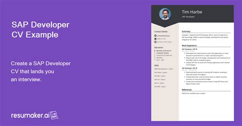 Sap Developer Cv Examples Template And 20 Tips