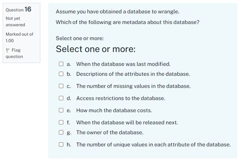 Solved Assume You Have Obtained A Database To Wrangle Which