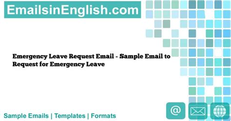 Emergency Leave Request Email Sample Email To Request For Emergency