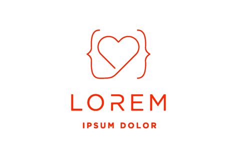 Love Coding Logo Design Line Vector Graphic By Vectoryzen Creative Fabrica