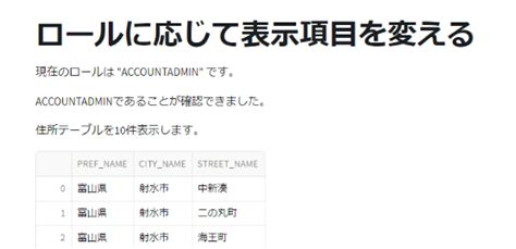 【snowflake】ロールごとに変化する画面をstreamlit In Snowflakeで作成！！ Tableau Id Press