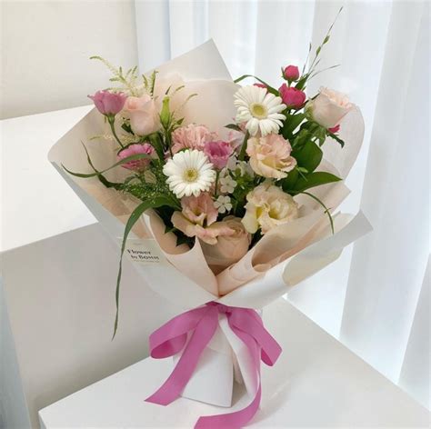 부평꽃집 플라워바이봄 핑크 포인트 꽃다발 💖 네이버 블로그