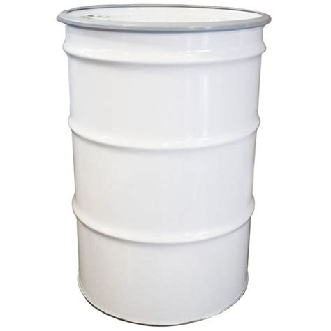 55 Gallon White Open Head Steel Drum Buff Epoxy Phenolic Lining W