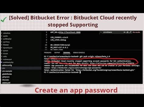 Solved Bitbucket Error Bitbucket Cloud Recently Stopped Supporting Create An App Password