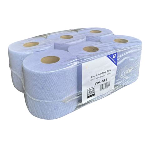 Blue 2 Ply Embossed Centrefeed Rolls Cobrook