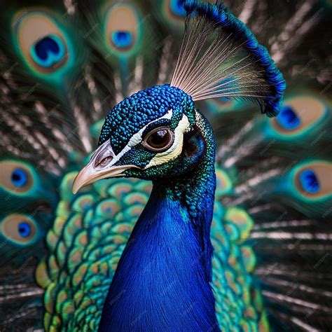 Peacock On White Background Premium Ai Generated Image