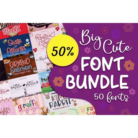 50 The Big Cute Fonts Bundle Inspire Uplift