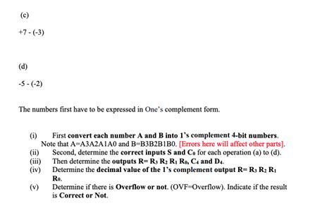 Solved The Design Of A 4 Bit Ones Complement Binary
