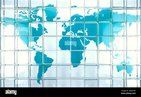 Cyberspace And Internet Concept And Blue And White Maptechnology And