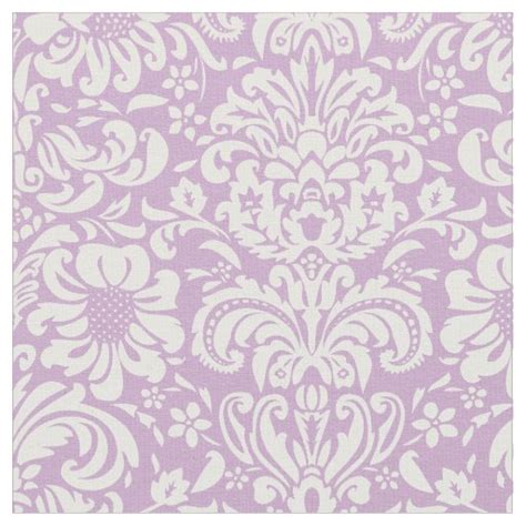 Lilac Purple Floral Damask Fabric Zazzle