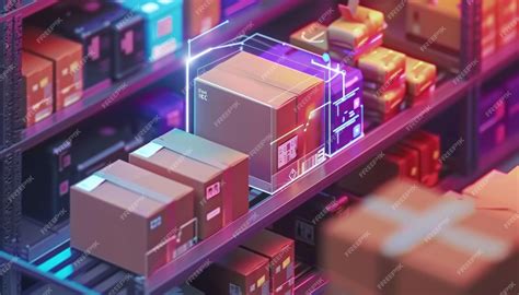 Futuristic Warehouse With Automated Storage And Retrieval System