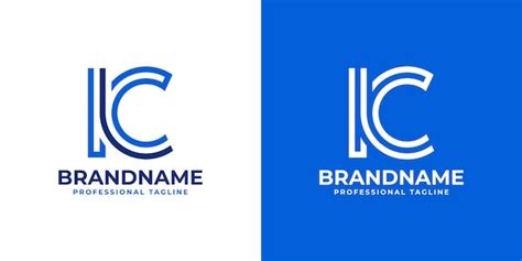 Logotipo de monograma de línea IC de letra adecuado para empresas con