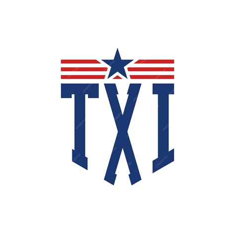 Premium Vector Patriotic Txi Logo With Star And American Flag Straps