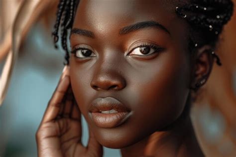 Premium Photo African American Girls Beauty Portrait Facial Treatment