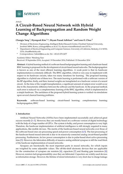 Pdf A Circuit Based Neural Network With Hybrid Learning Of Backpropagation And Random Weight