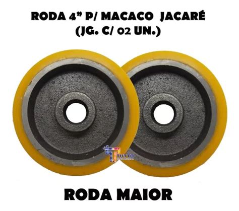 Roda P Macaco Jacare 4 Pol De Ferro Fundido C Pu Ribeiro Frete Grátis