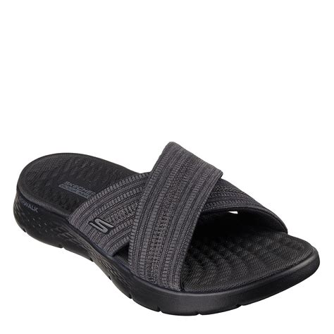 Skechers Crossband Slide W Memory Foam Strap Flip Flops Womens