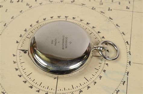 1916s Chromed Brass Pocket Compass By British Aviation Officers Signed