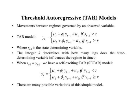 ppt threshold autoregressive tar models powerpoint presentation
