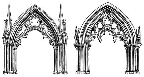 Premium Vector Vintage Vector Set Of Gothic And Romanesque Arches And