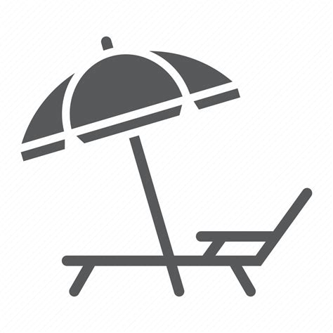Beach Chair Deck Lounge Summer Sun Umbrella Icon Download On