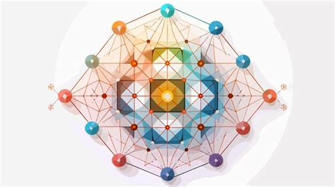 Happy Atom Model With Triangle Mosaic Icon Premium Ai Generated Vector