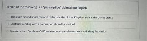 Which Of The Following Is A Prescriptive Claim