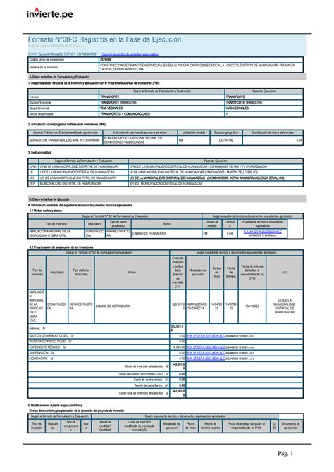 Formato 8c Trocha Chocalla Ejecucion Responsabilidad Funcional De La