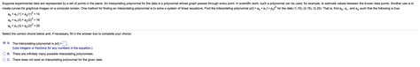 Solved Suppose Experimental Data Are Represented By A Set Of
