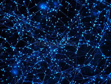 Glowing Blue Nodes Connected By Lines Illustrating Digital Network Design Stock Illustration