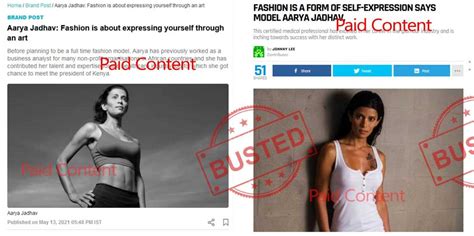 Model Aarya Jadhav Adriana Aarya And Fake Paid Articles