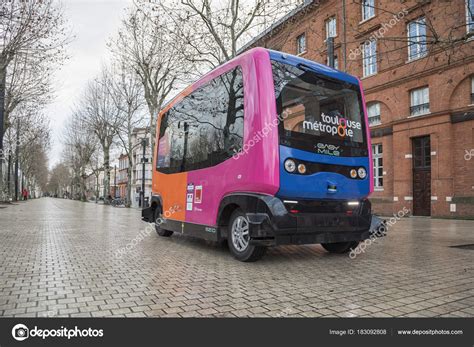 Experimental Driverless Bus Runs In Toulouse France Stock Editorial