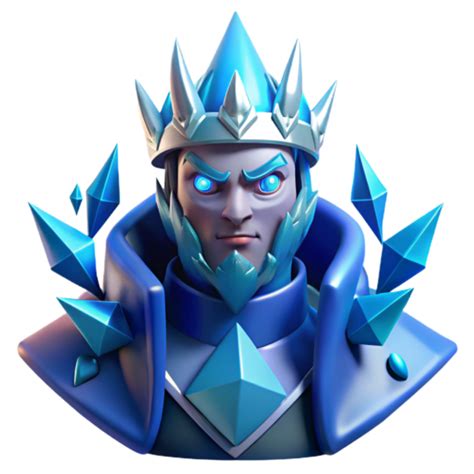Ice King Render Fantasy Character Bust Crystalline Crown Glacial