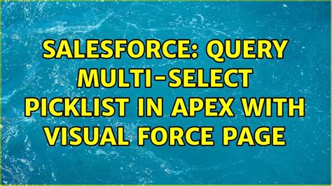 Salesforce Query Multi Select Picklist In Apex With Visual Force Page