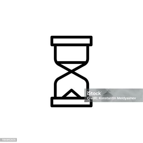 모래 시계 아이콘 Ui 및 Ux 웹 사이트 또는 모바일 응용 프로그램에 대한 시간 아이콘의 간단한 가늘게 선 개요 벡터 0명에