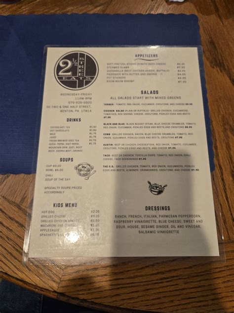 Menu At 2 And 12 Street Eats Restaurant Benton