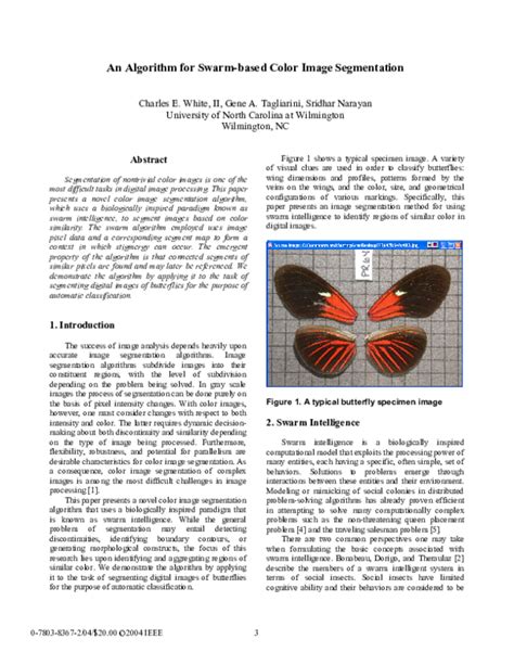 Pdf An Algorithm For Swarm Based Color Image Segmentation
