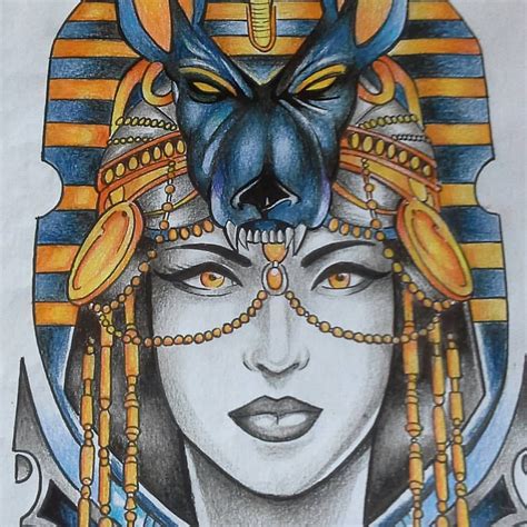 Jim Perez Auf Instagram „cleopatra And Anubis Egyptian Tattoo Design Cleopatra Egypt Anubis